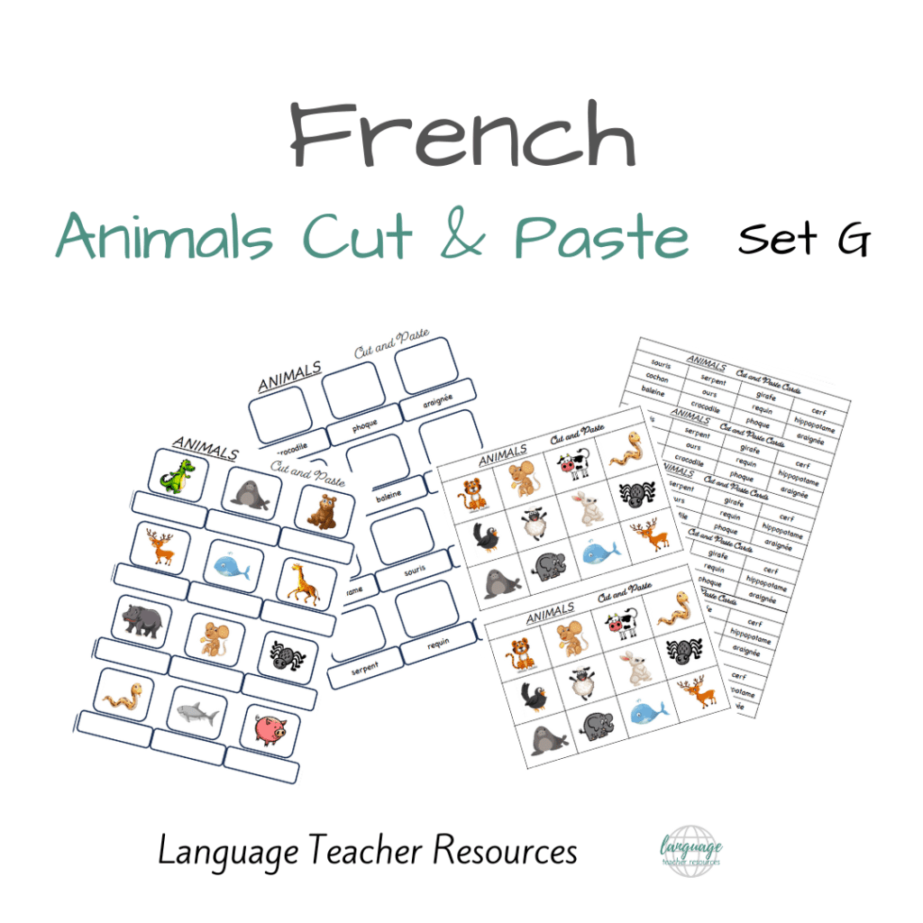 French Animals Cut and Paste Complete Set - Language Teacher Resources
