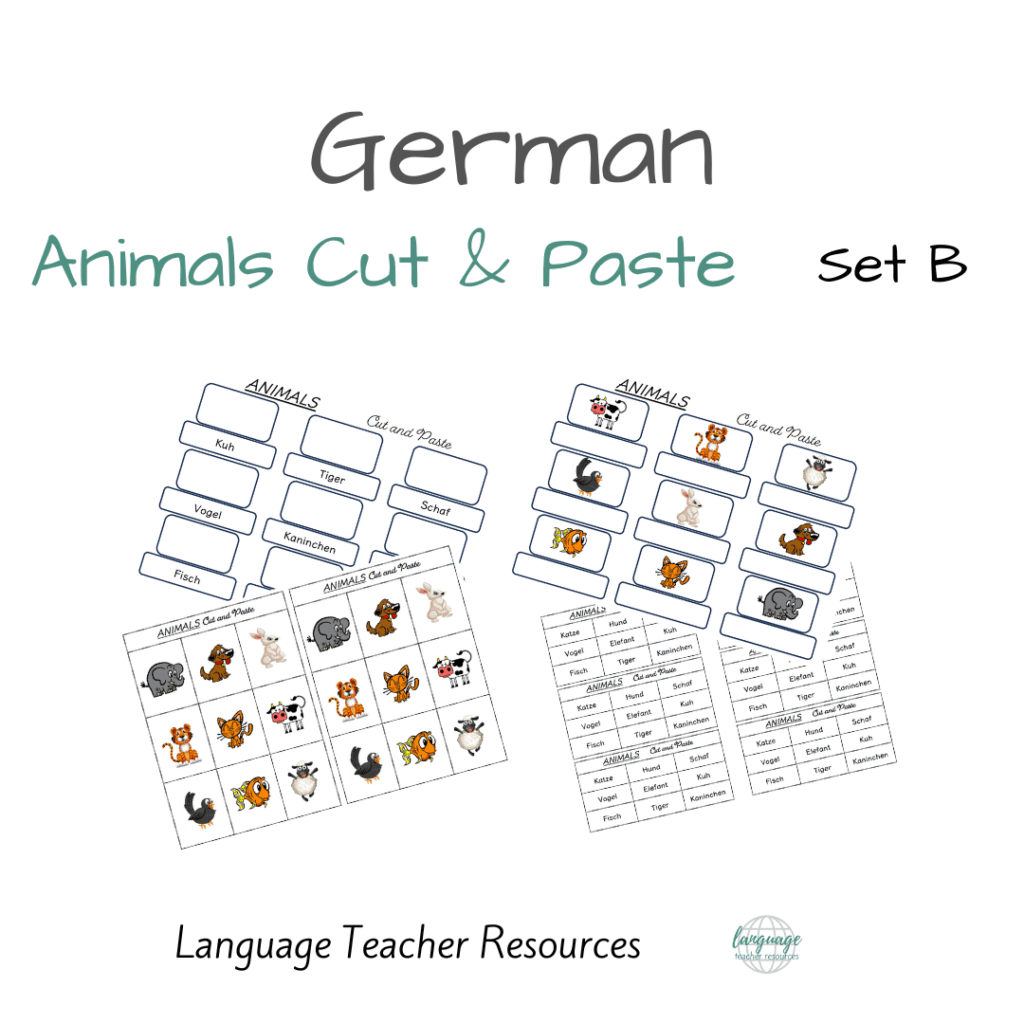 German Animals Cut and Paste Set B - Language Teacher Resources