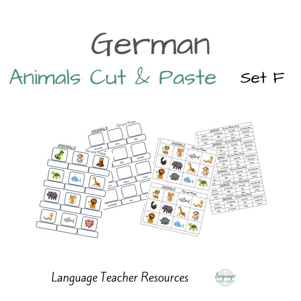 German Animals Cut and Paste Set F - Language Teacher Resources