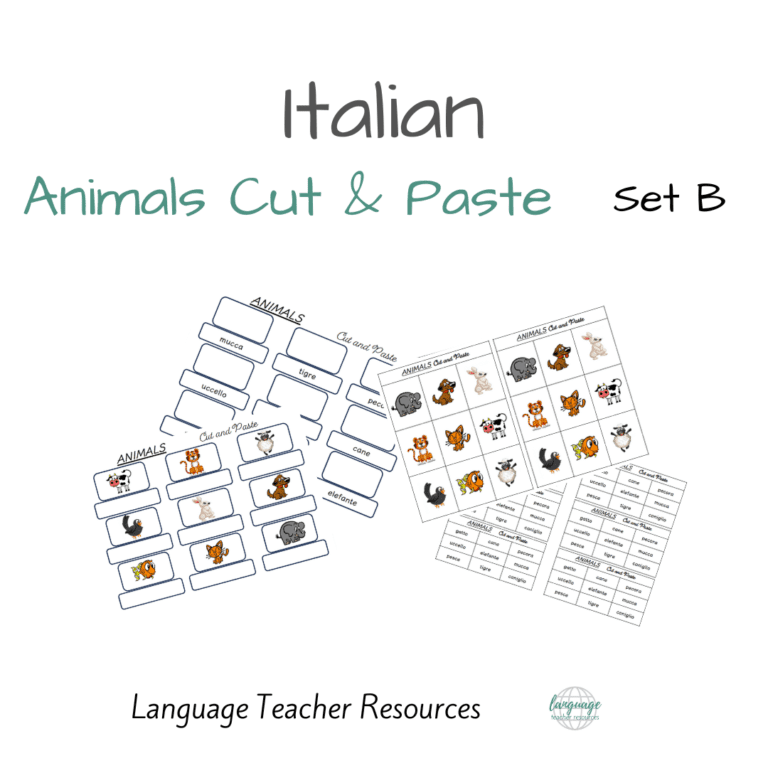 Italian Animals Cut and Paste Set B - Language Teacher Resources