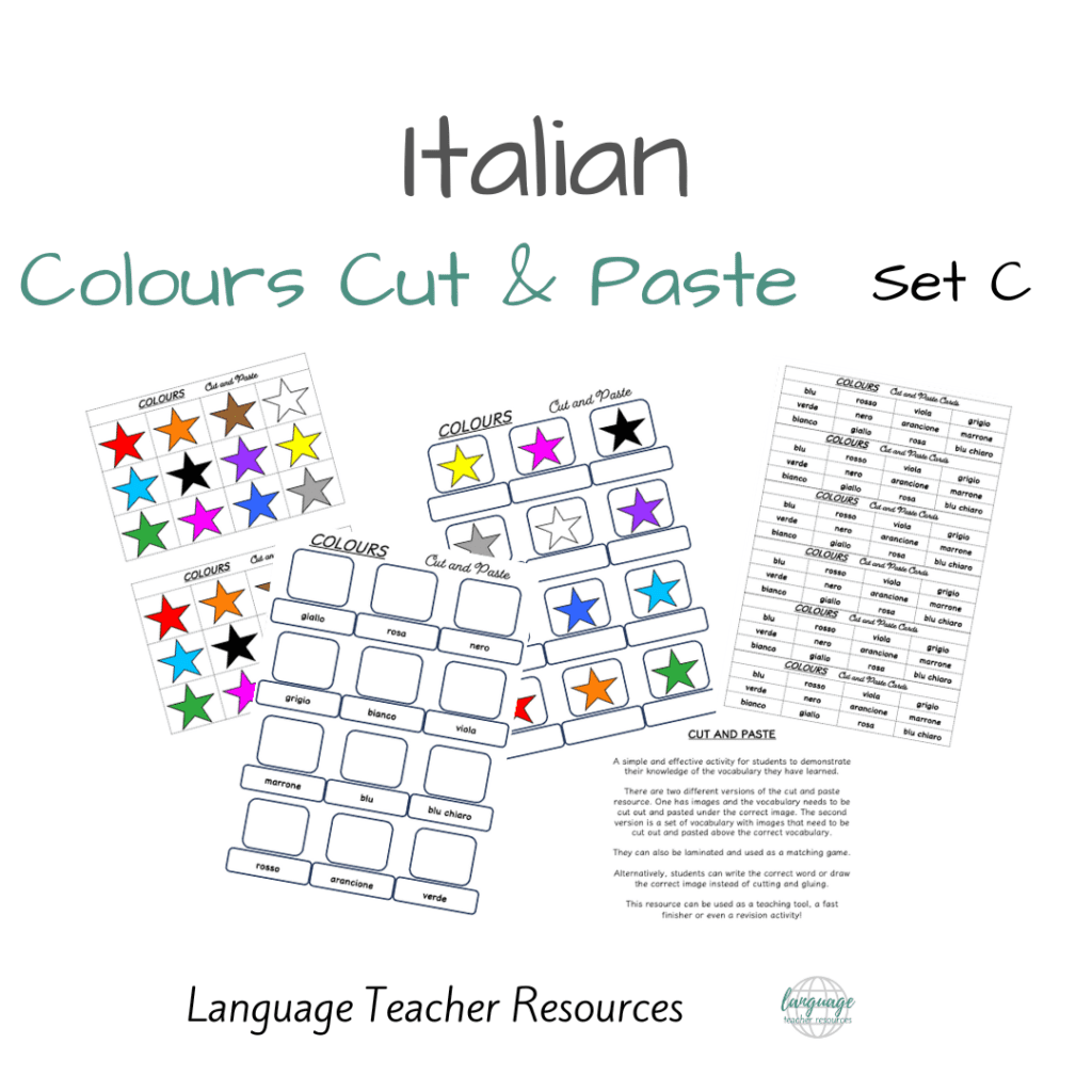 Italian Colours Cut and Paste Set C - Language Teacher Resources