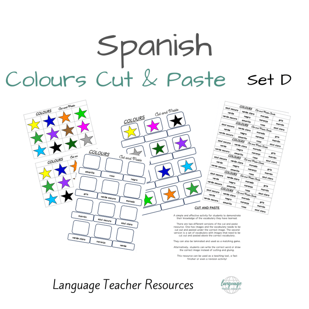 Spanish Colours Cut and Paste Set D - Language Teacher Resources