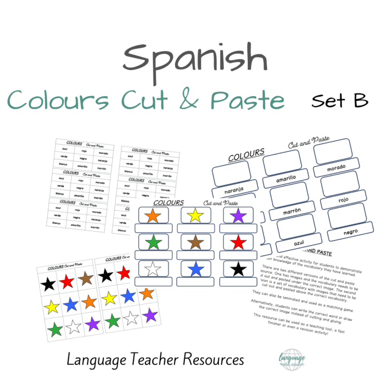 Spanish Colours Cut and Paste Set B - Language Teacher Resources